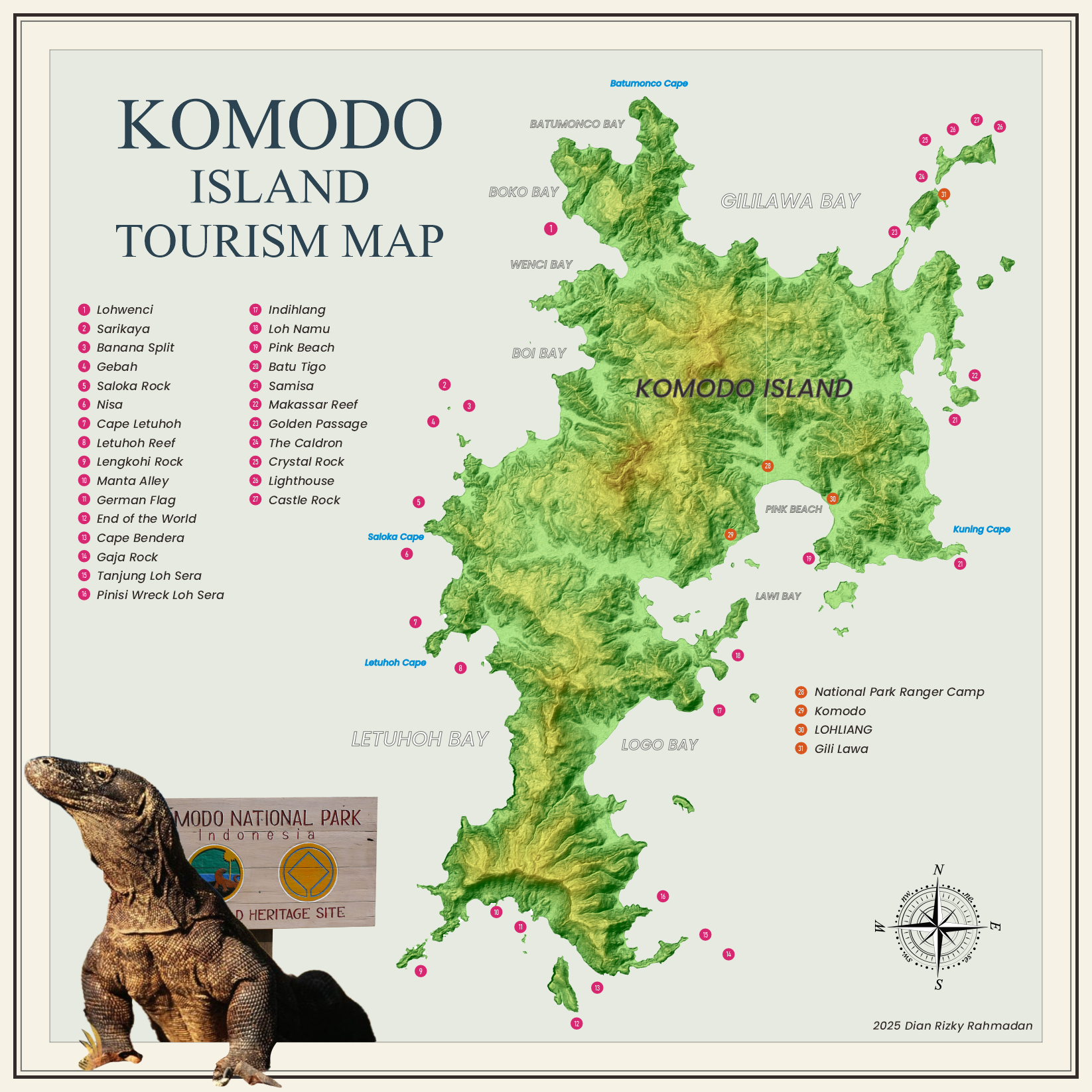 Komodo Island Tourism Map | Spatialnode
